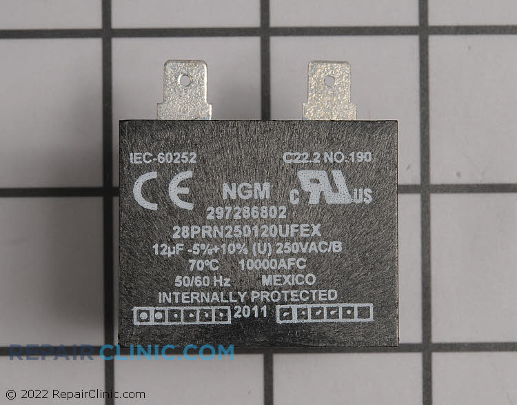 Freezer Run Capacitor 297286802 | Frigidaire Run Capacitor - Repair Clinic