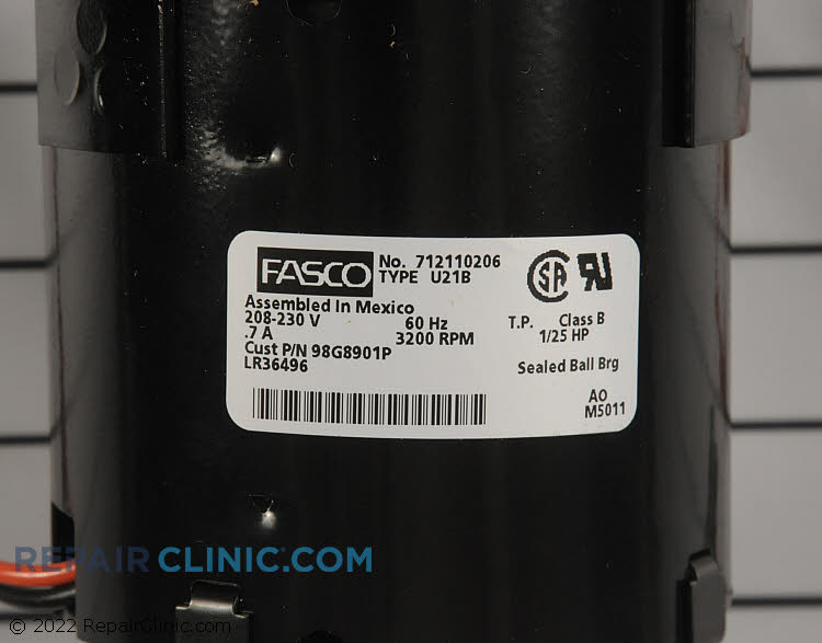 Packaged Unit/RTU Fan Motor - 98G89 | Fast Shipping - Repair Clinic
