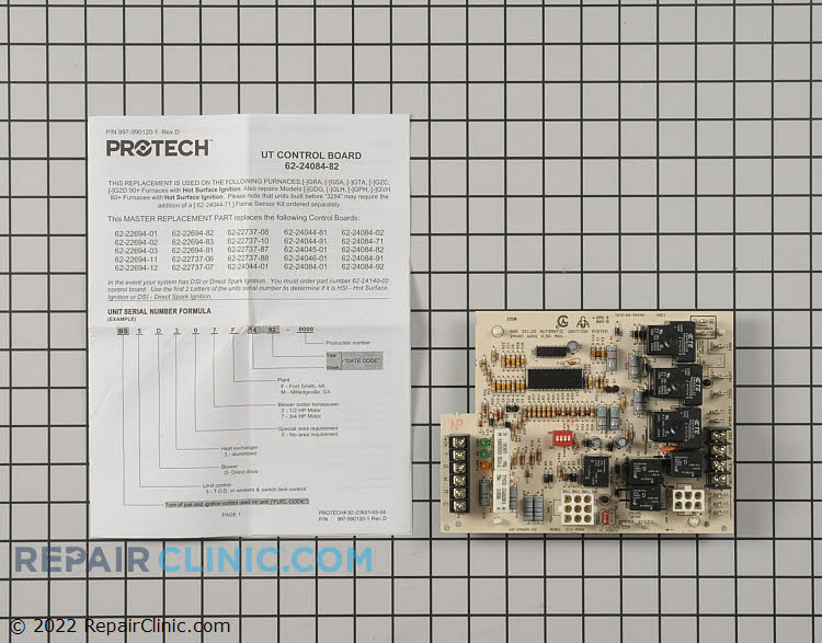 Furnace Control Board 62-24084-82 | Rheem Control Board - Repair Clinic