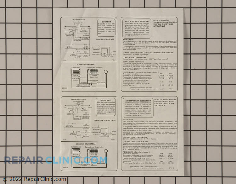 Tech Sheet 297010501 | RepairClinic.com