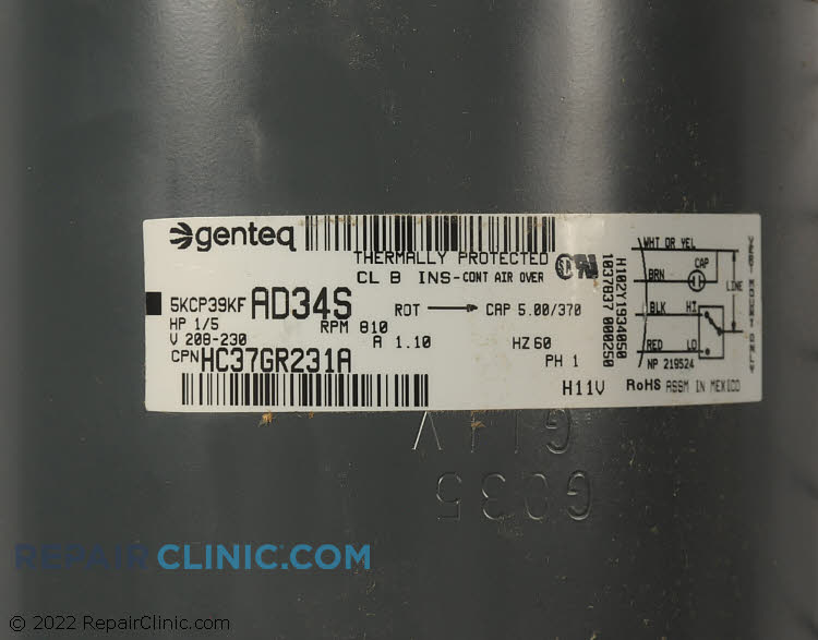 Fan Motor - 1177593 | Fast Shipping - Repair Clinic