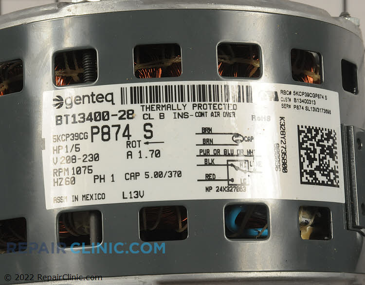 Blower Motor B13400313S | RepairClinic.com