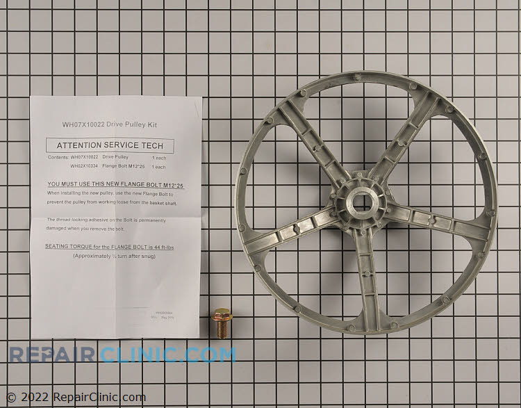 Washing Machine Drive Pulley WH07X10022 | GE Drive Pulley - Repair Clinic