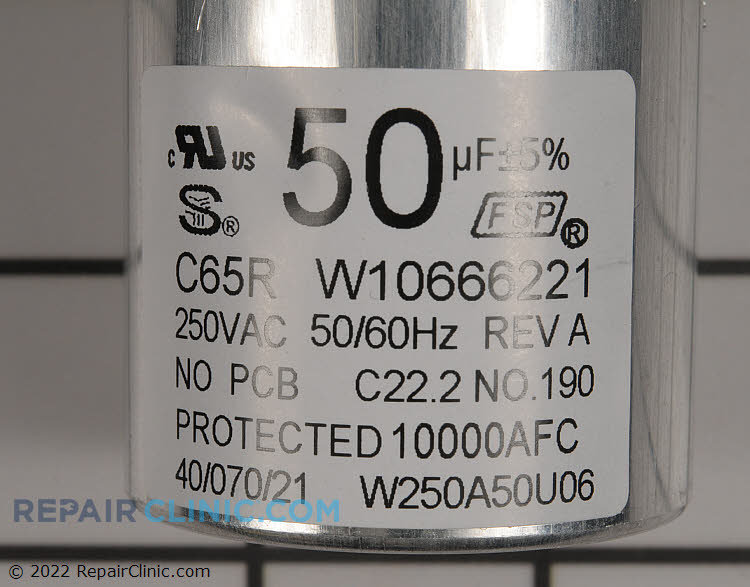 Capacitor W10804664 | RepairClinic.com