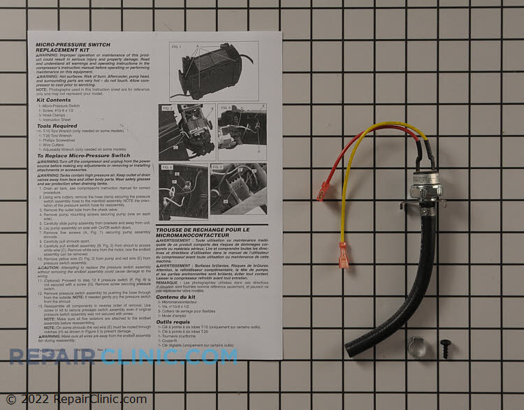 Paint Sprayer Pressure Switch - N003307SV | Fast Shipping - Repair Clinic