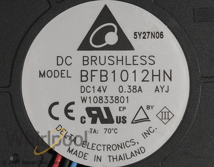 Fan Motor W10846539 | Whirlpool Replacement Parts