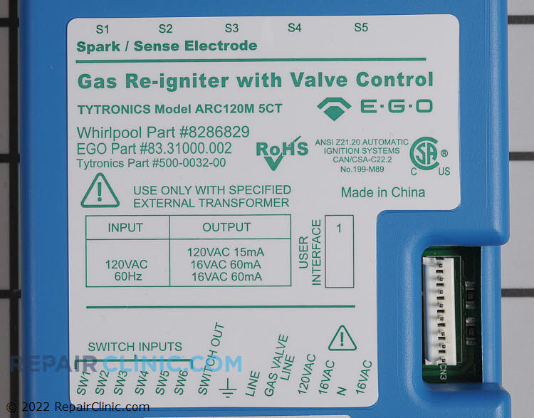 Range/Stove/Oven Spark Module - WP8286829 | Fast Shipping - Repair Clinic