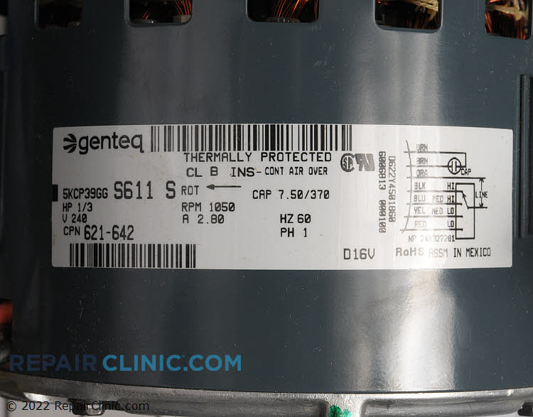 Furnace Blower Motor - 621642 | Fast Shipping - Repair Clinic