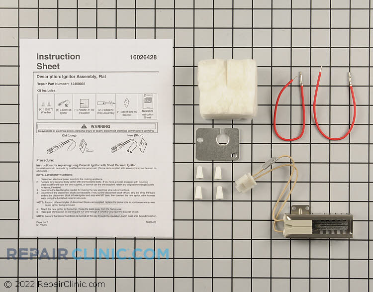 Igniter - 12400035 | Fast Shipping - Repair Clinic
