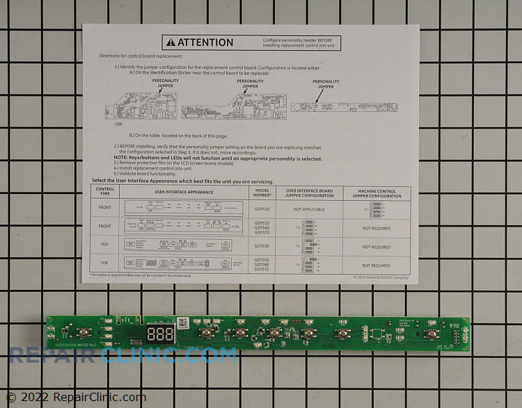 Dishwasher User Control and Display Board - WD21X31910 | Fast Shipping ...