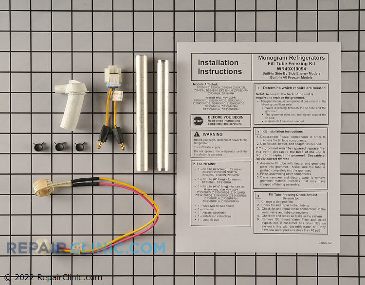 Refrigerator Icemaker Fill Tube Heater WR49X10094 | GE Icemaker Fill ...