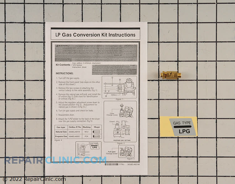 Dryer Conversion Kit 383EEL3002R | LG Conversion Kit - Repair Clinic