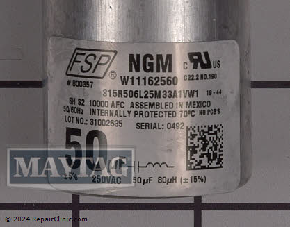 Capacitor W11395618 | Maytag Replacement Parts