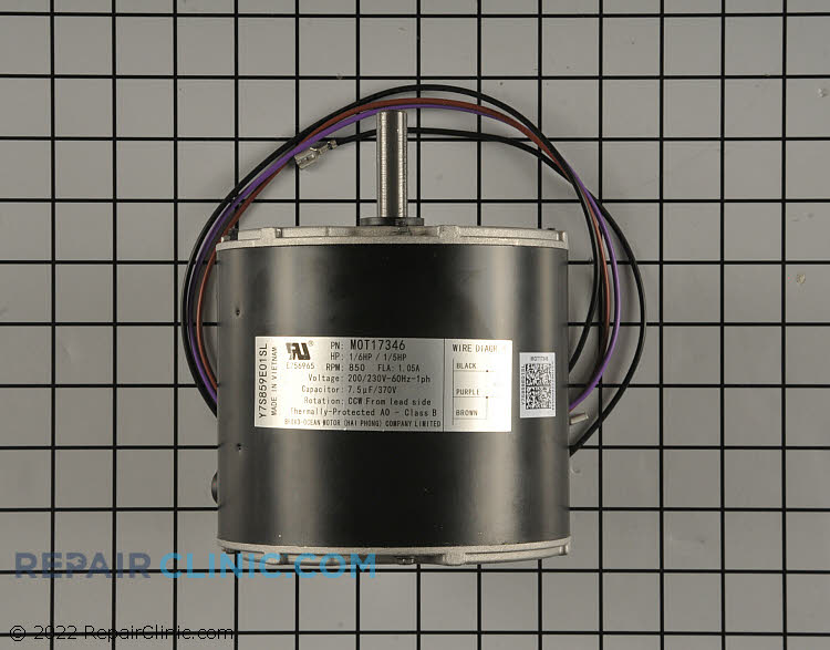 Packaged Unit/RTU Drive Motor MOT17346 | Trane Drive Motor - Repair Clinic