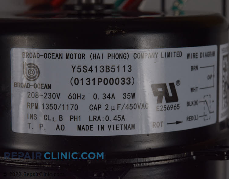 Fan Motor - 0131P00033S | Fast Shipping - Repair Clinic