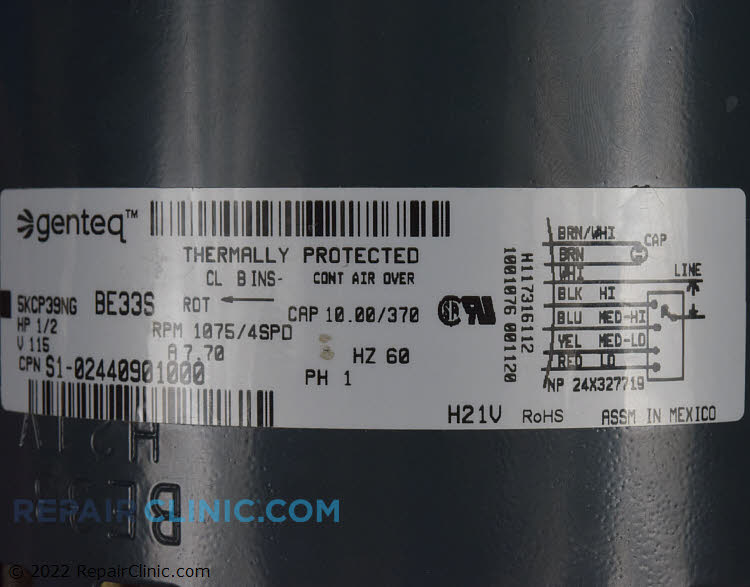 Blower Motor S1-02440901000 | The Home Depot Repair Parts