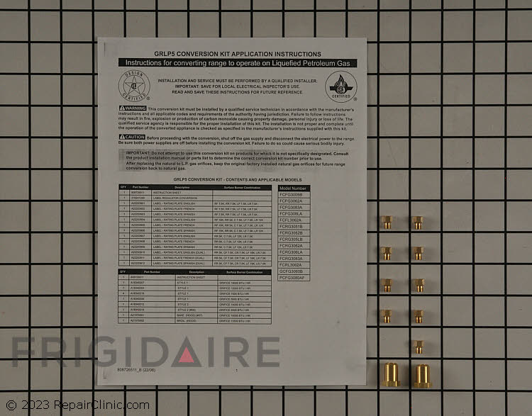 Conversion Kit GRLP5 | Frigidaire Appliance Parts